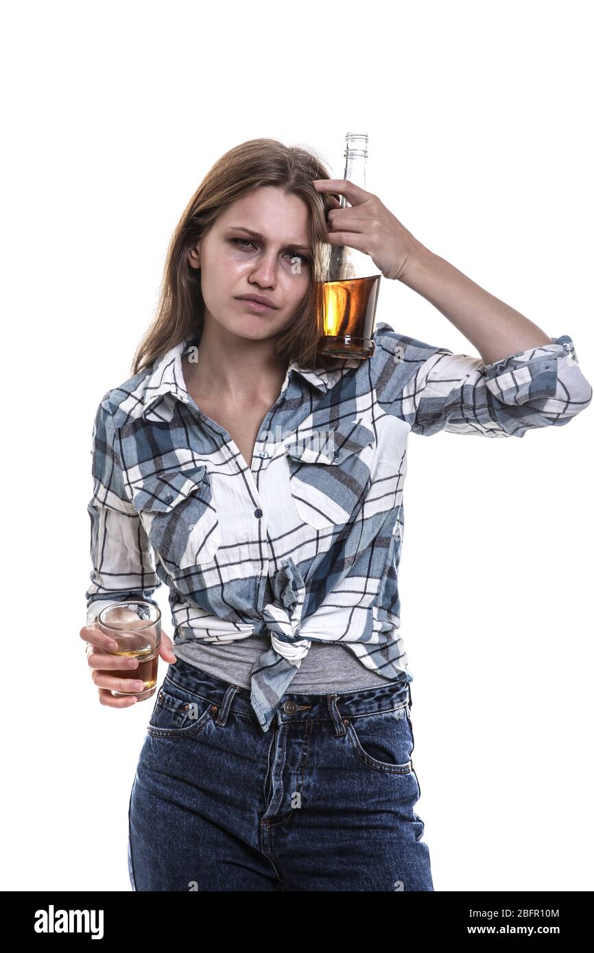 Drunk woman on white hi-res stock photography and images - Alamy