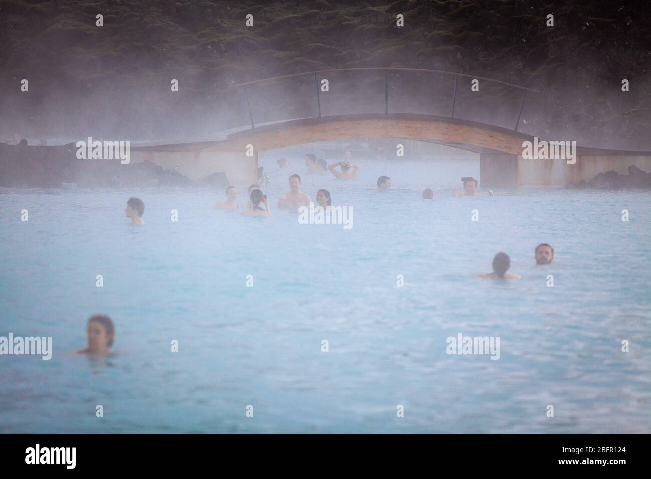 Blue Lagoon Geothermal Spa Pool near Reykjavik in Iceland with steam ...