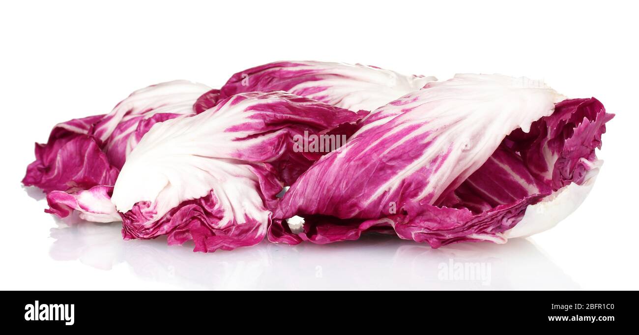 Red cabbage leaves isolated on white Stock Photo - Alamy