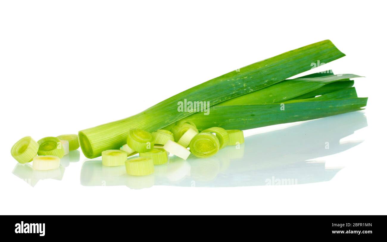 Sliced leek isolated on hi-res stock photography and images - Alamy