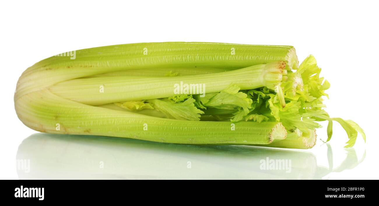 fresh green celery isolated on white Stock Photo - Alamy