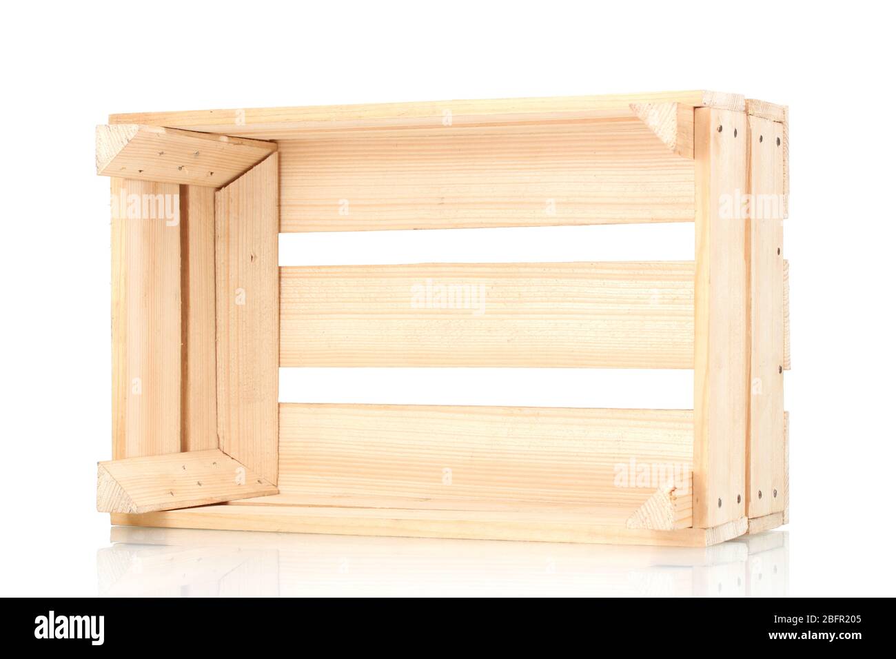 empty wooden crate isolated on white Stock Photo - Alamy