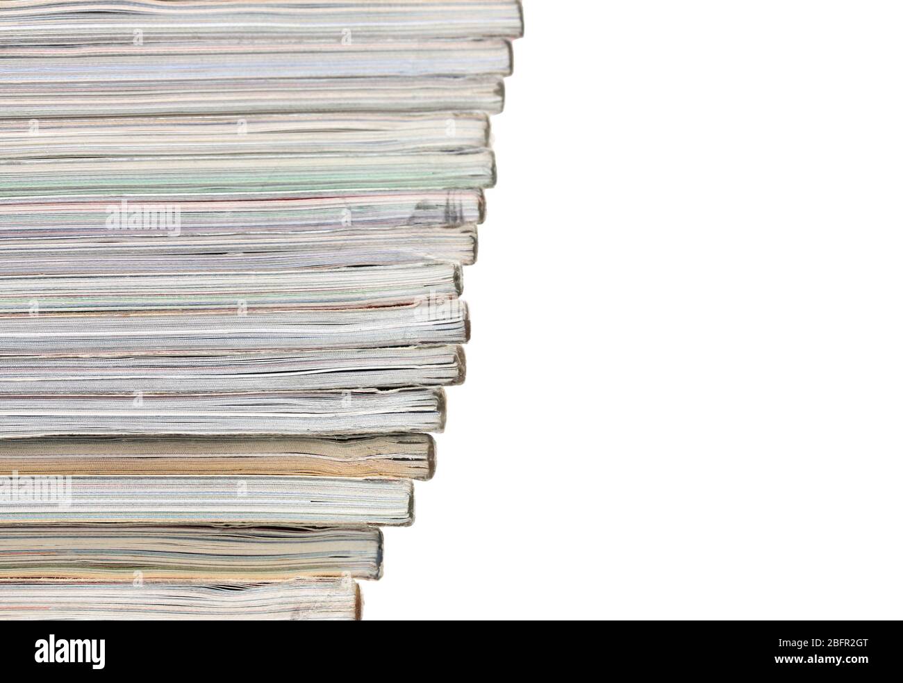 stack of magazines isolated on white Stock Photo - Alamy