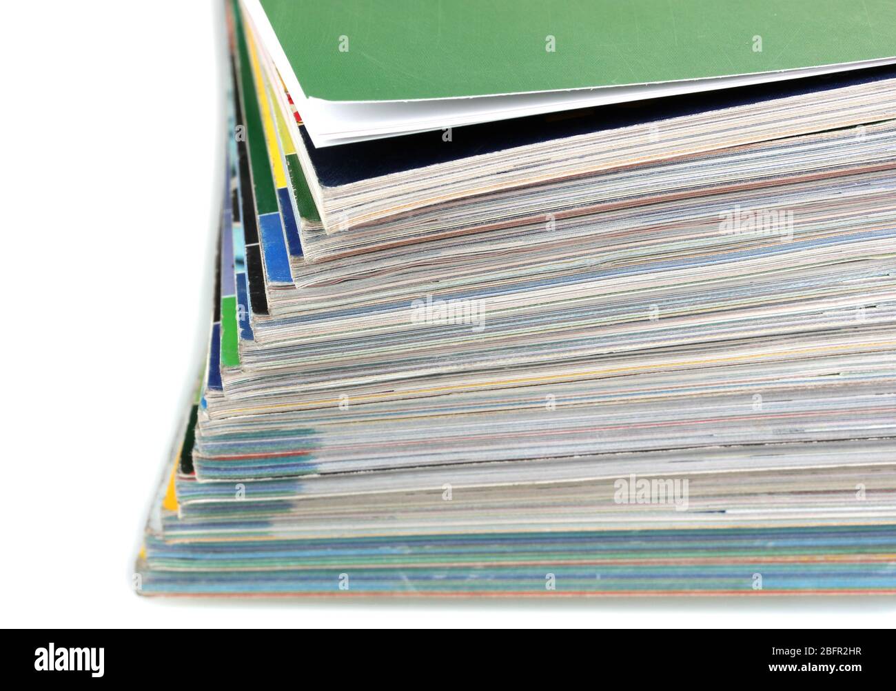 stack of magazines isolated on white Stock Photo - Alamy