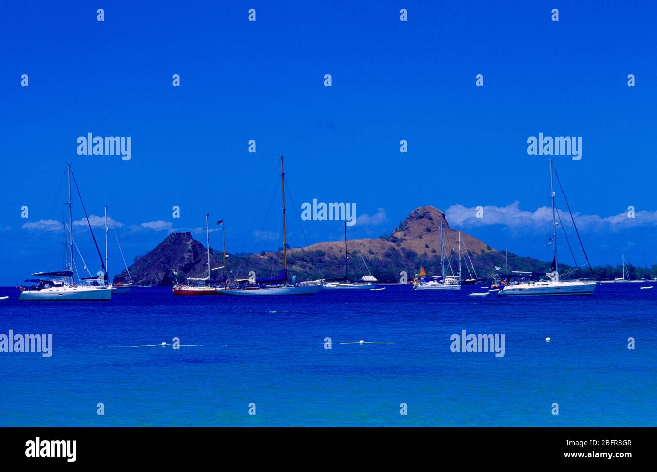 Pigeon Island st Lucia view from Rodney Island Stock Photo - Alamy