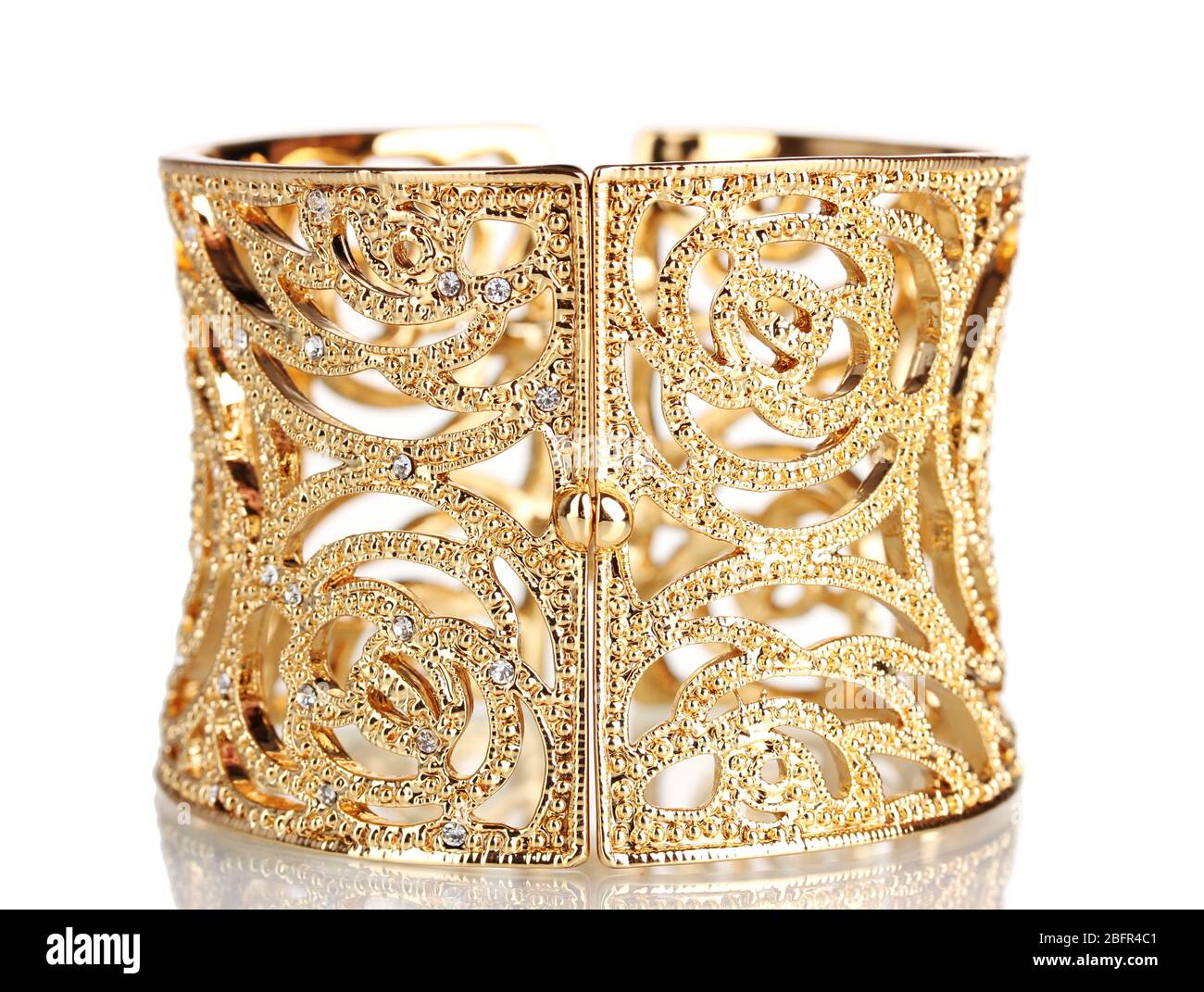 beautiful gold bracelet isolated on white Stock Photo - Alamy