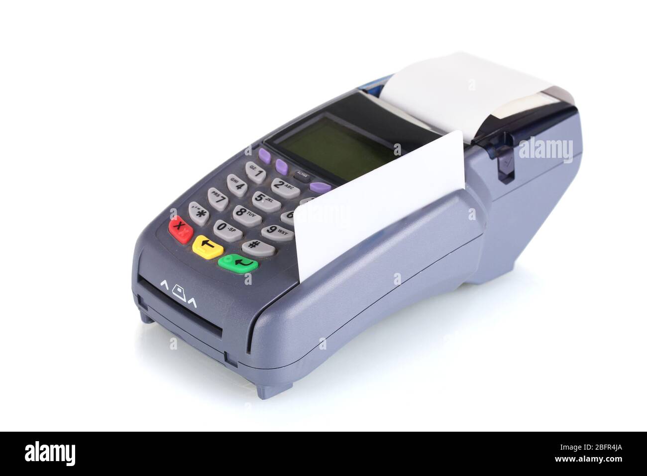 bank terminal and credit card isolated on white Stock Photo - Alamy