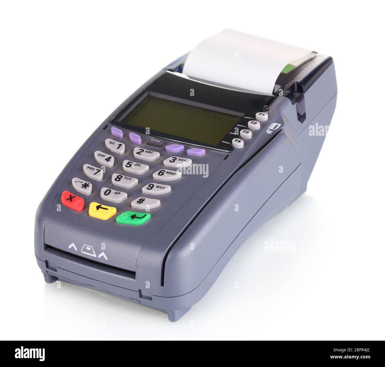 bank terminal isolated on white Stock Photo - Alamy