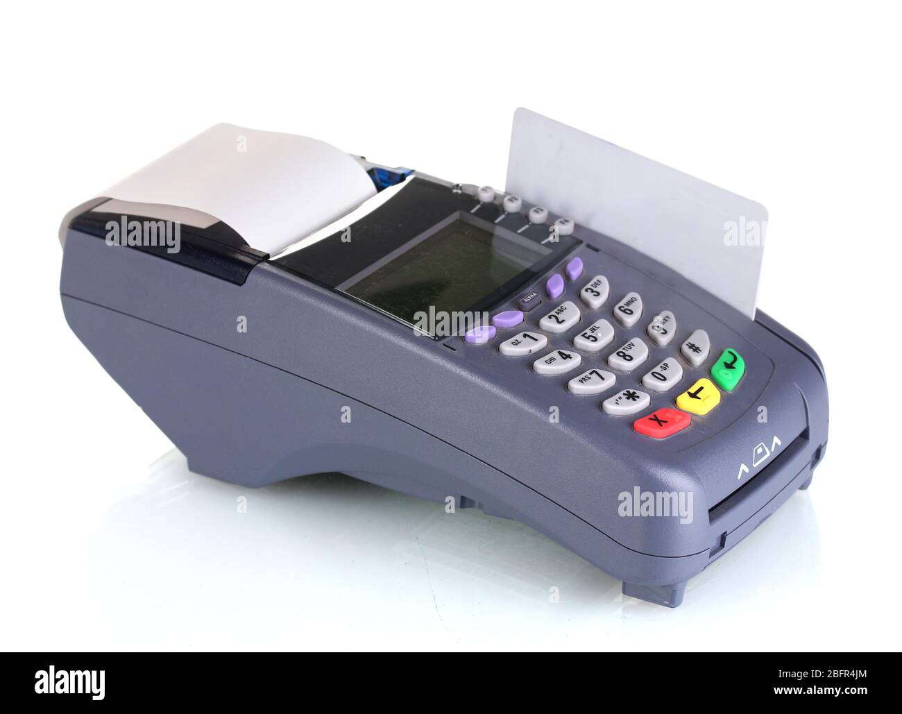 bank terminal and credit card isolated on white Stock Photo - Alamy