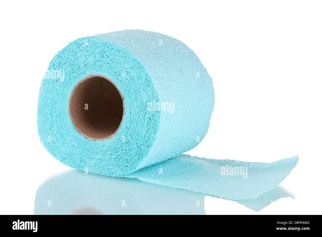 blue toilet paper isolated on white Stock Photo - Alamy