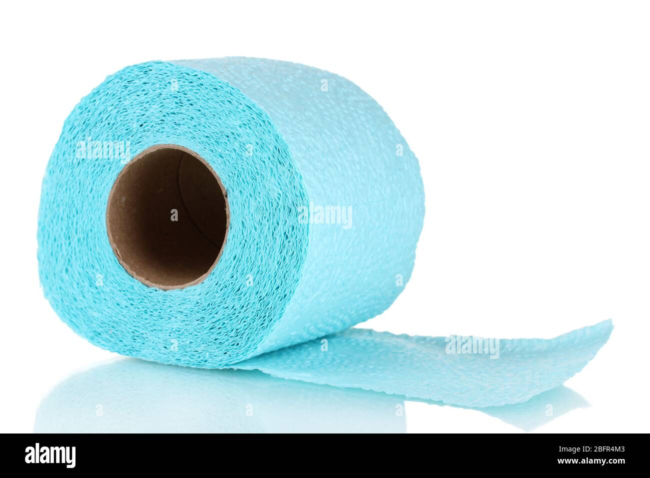 blue toilet paper isolated on white Stock Photo - Alamy