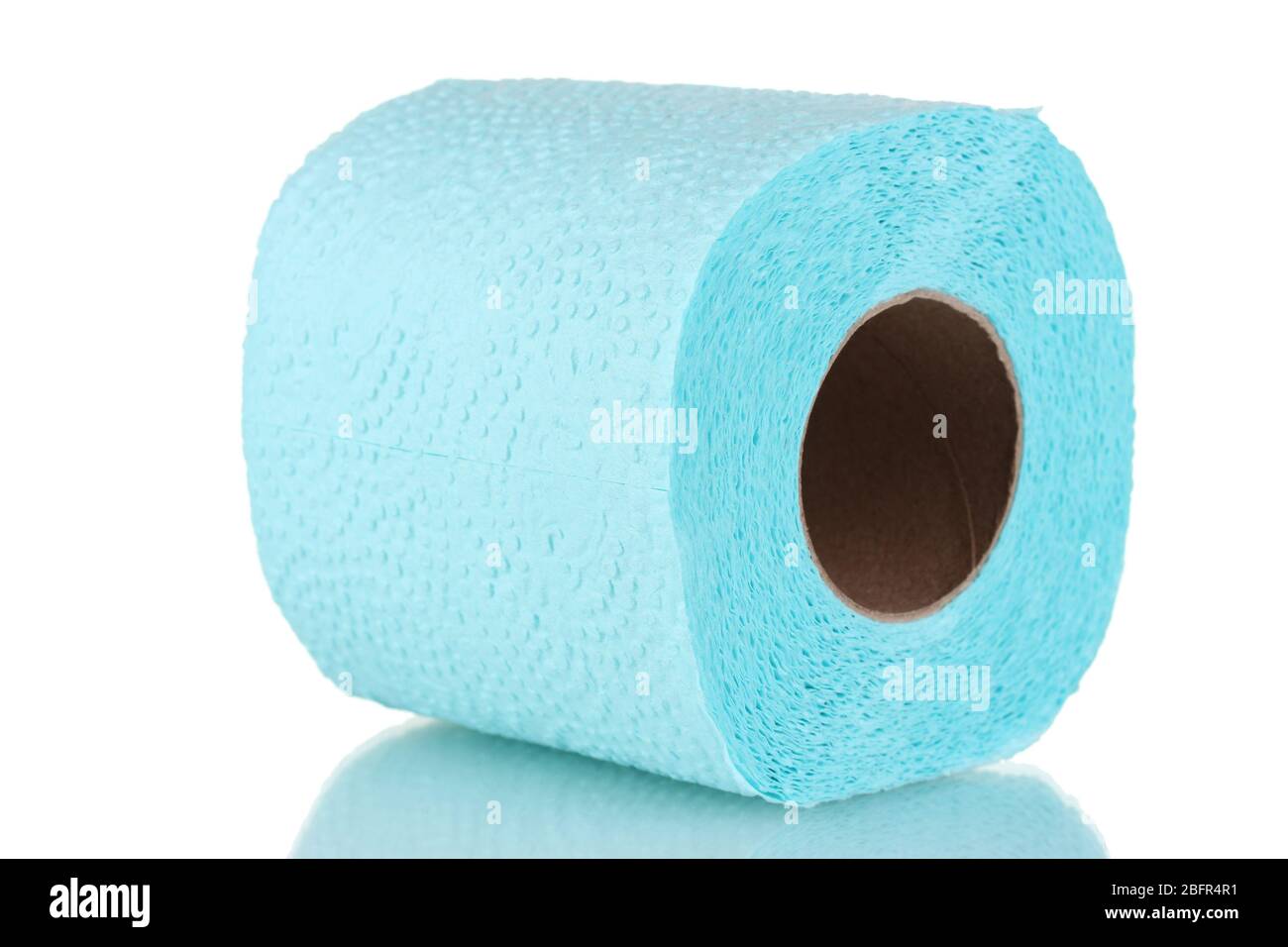 blue toilet paper isolated on white Stock Photo - Alamy