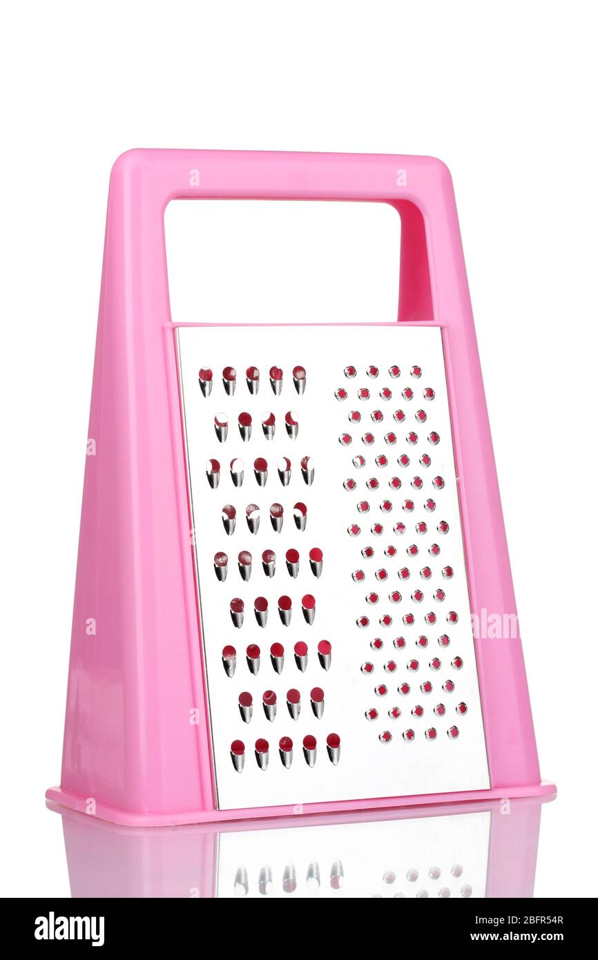 pink grater isolated on white Stock Photo - Alamy