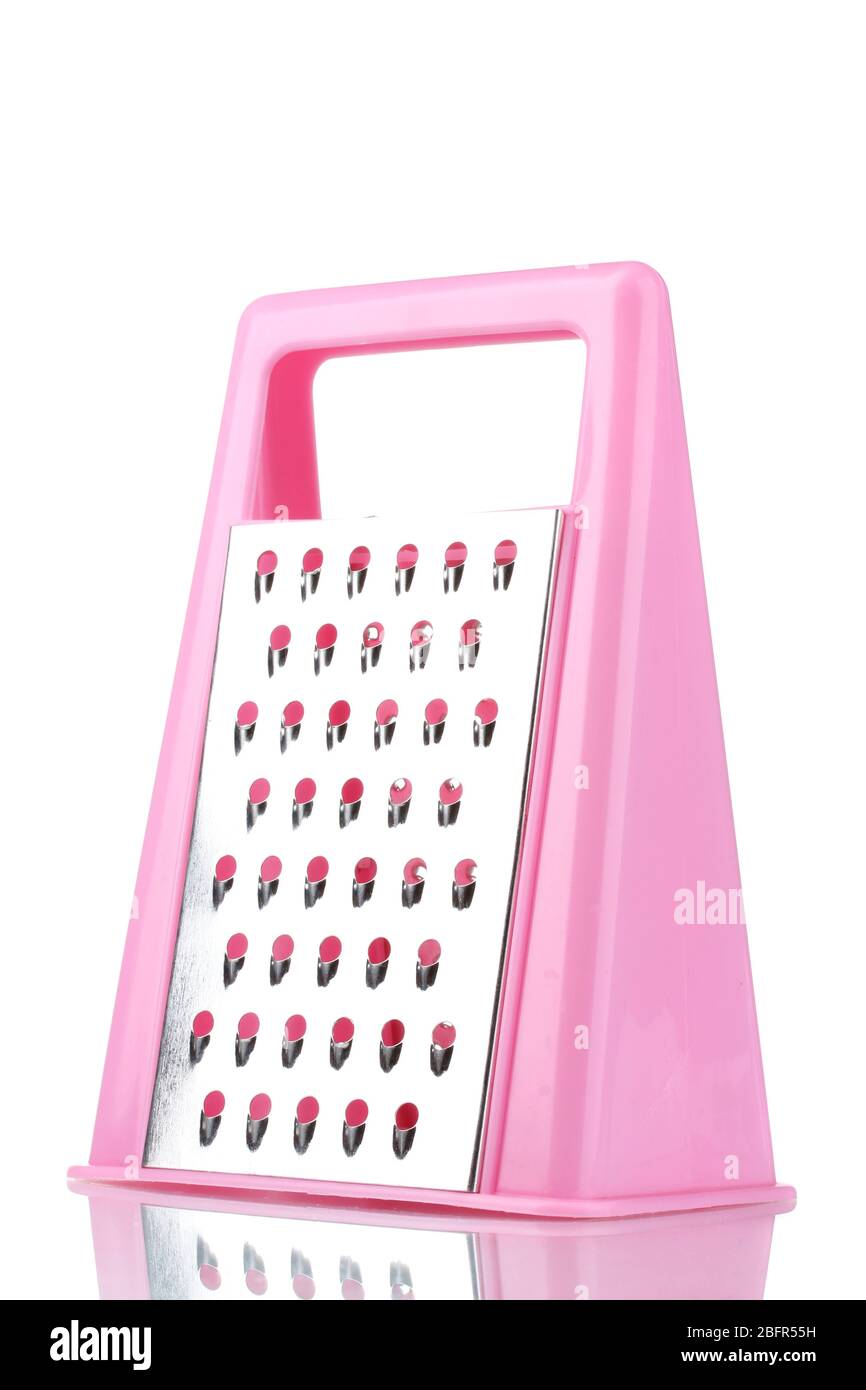 pink grater isolated on white Stock Photo - Alamy