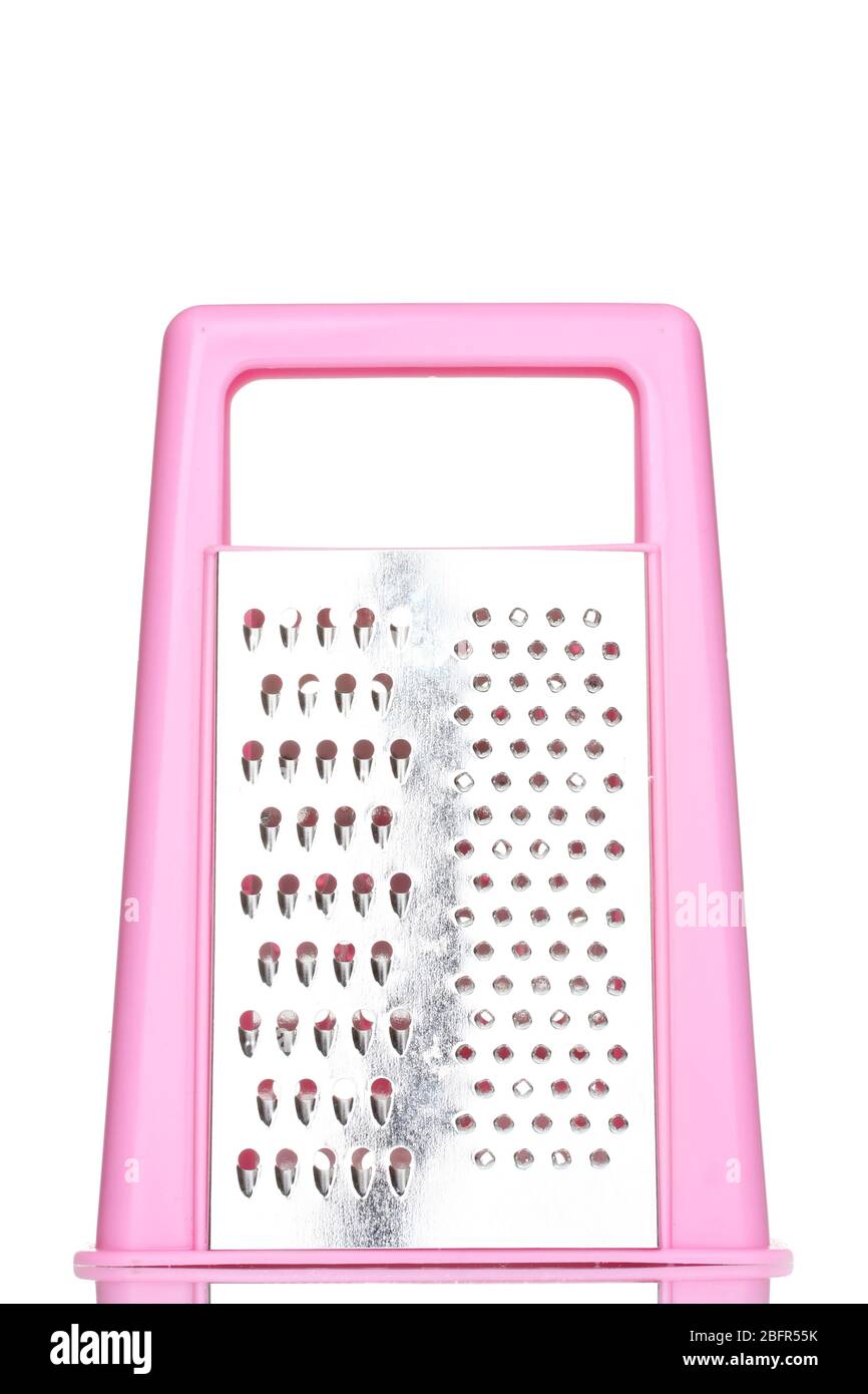 pink grater isolated on white Stock Photo - Alamy