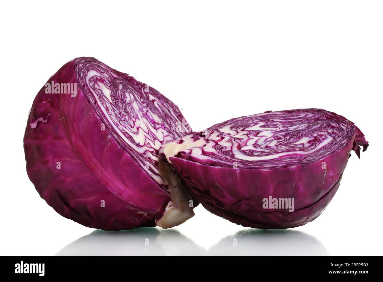 sliced red cabbage isolated on white Stock Photo - Alamy