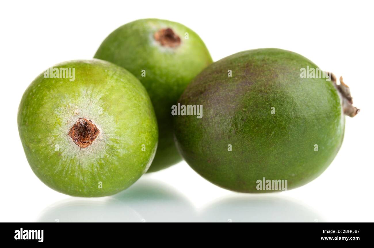green feijoa fruit, isolated on white Stock Photo - Alamy