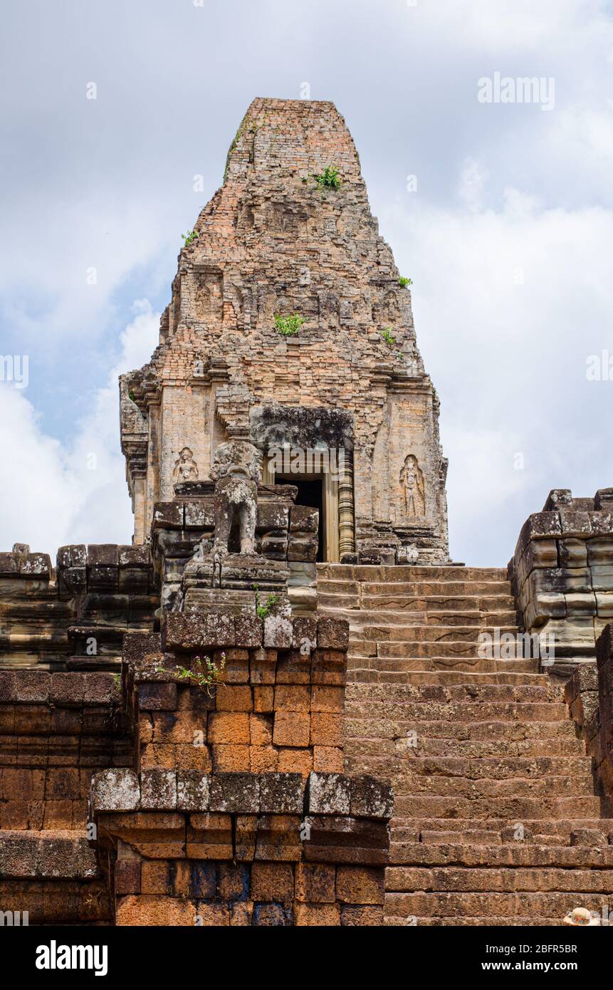 Central tiered roof stupa in Pre Rup, an ancient Hindu temple in Angkor ...