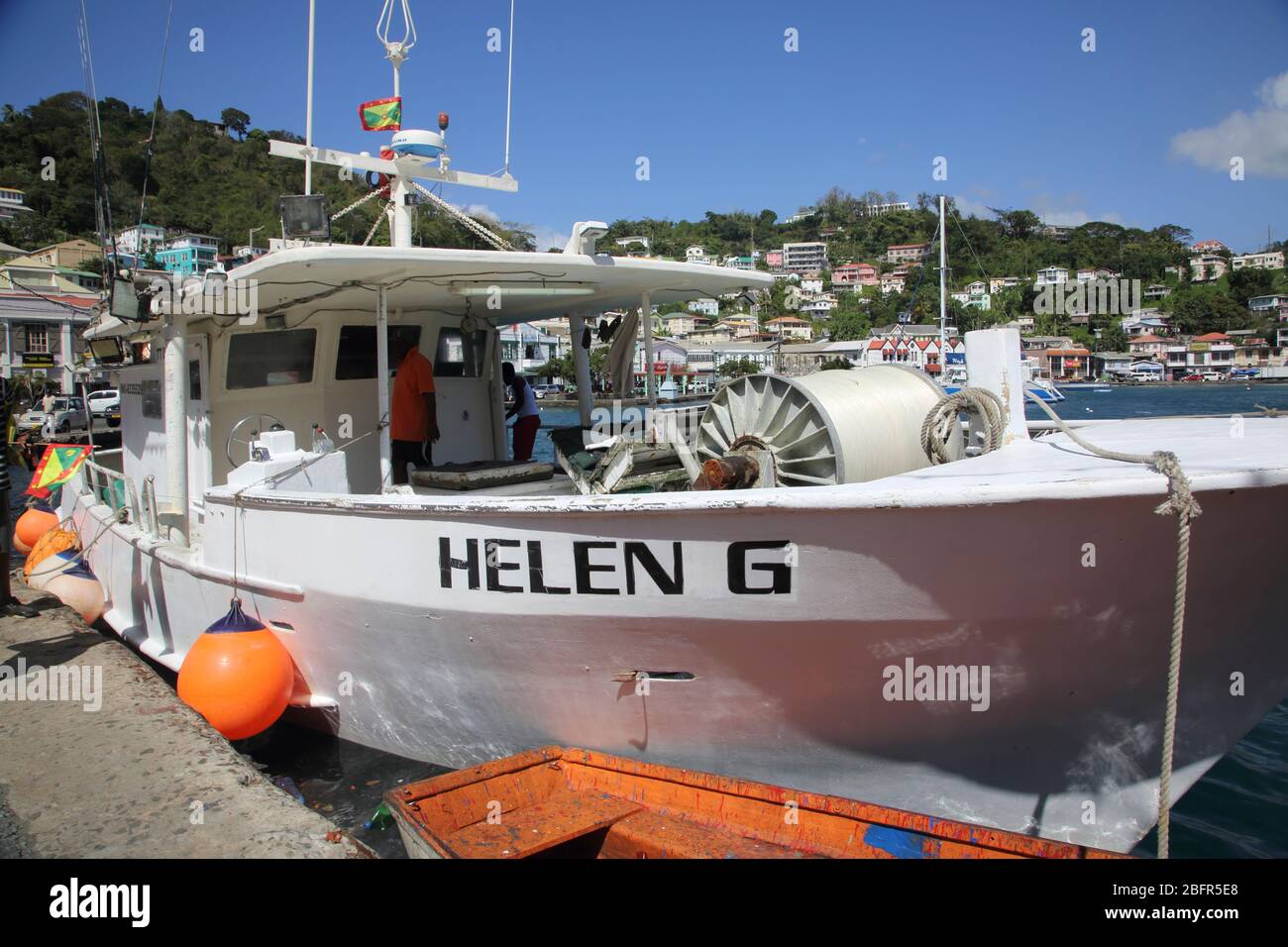 St George's Grenada Carenage Harbour Fishing Boats Stock Photo - Alamy