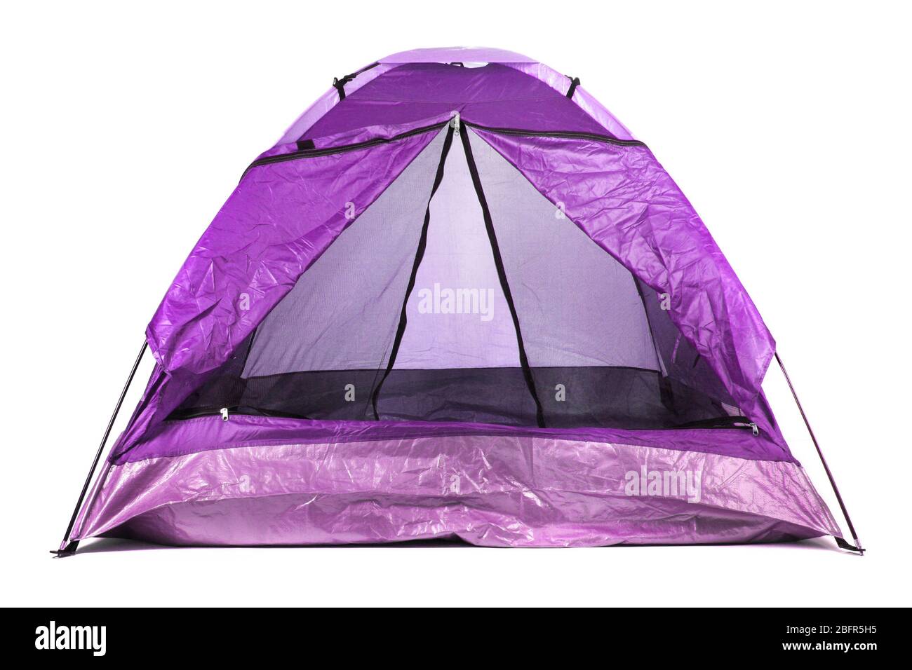 violet tourist tent isolated on white Stock Photo - Alamy