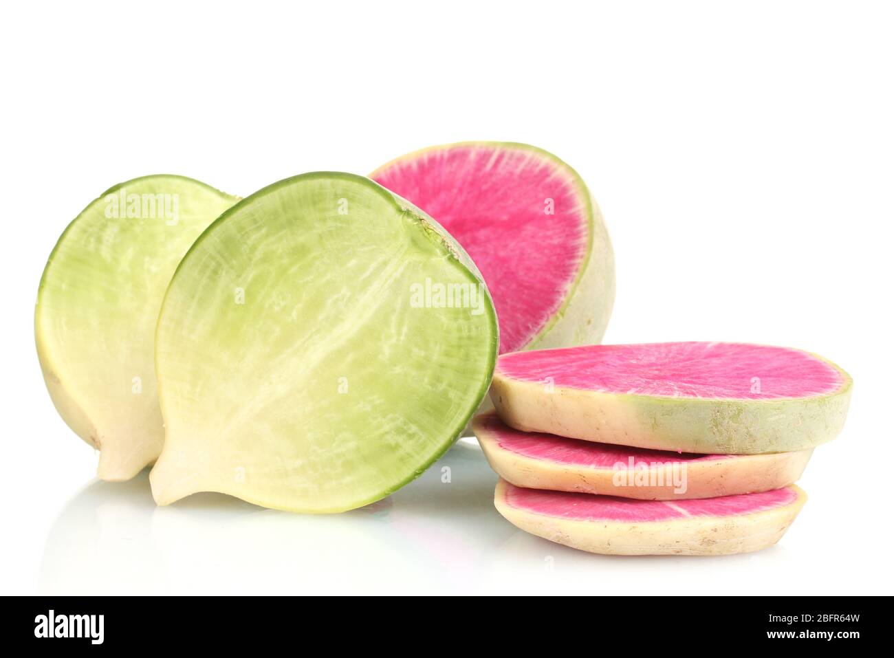 sliced radish isolated on white Stock Photo - Alamy