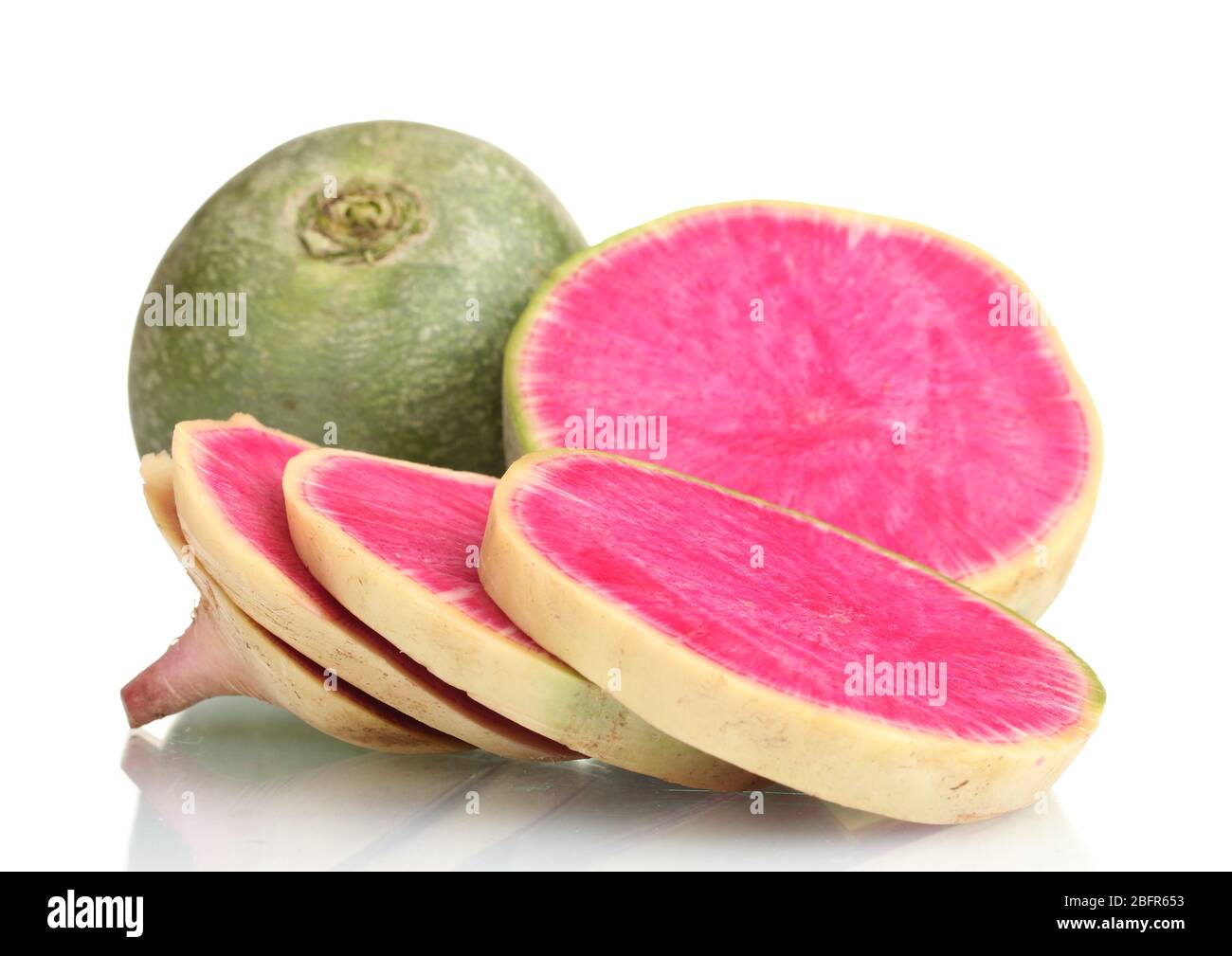 sliced radish isolated on white Stock Photo - Alamy