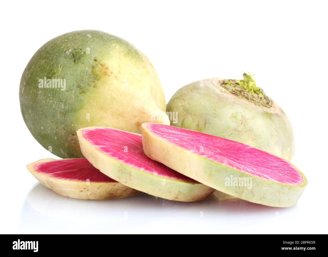 sliced radish isolated on white Stock Photo - Alamy