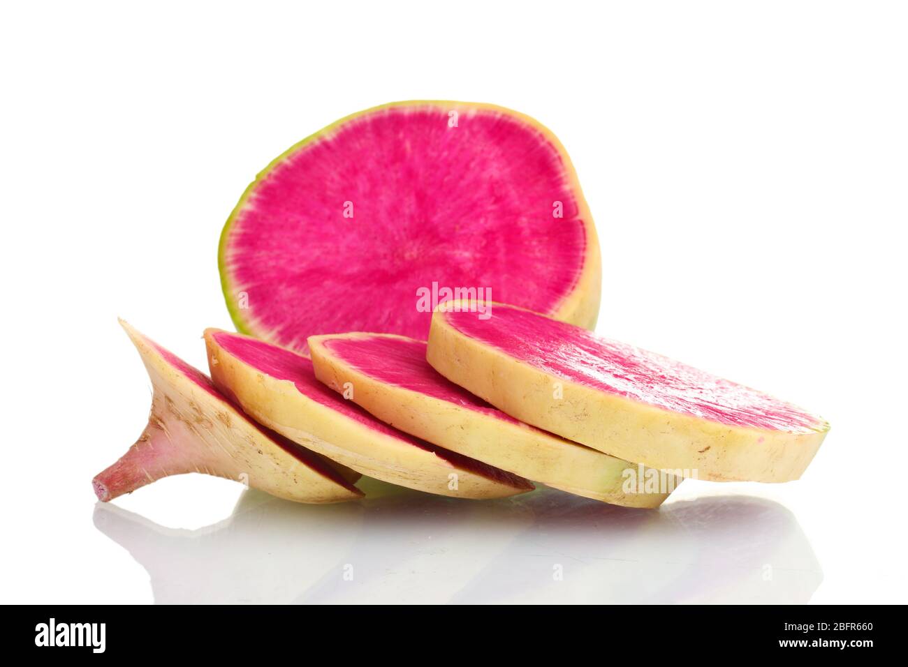 sliced radish isolated on white Stock Photo - Alamy