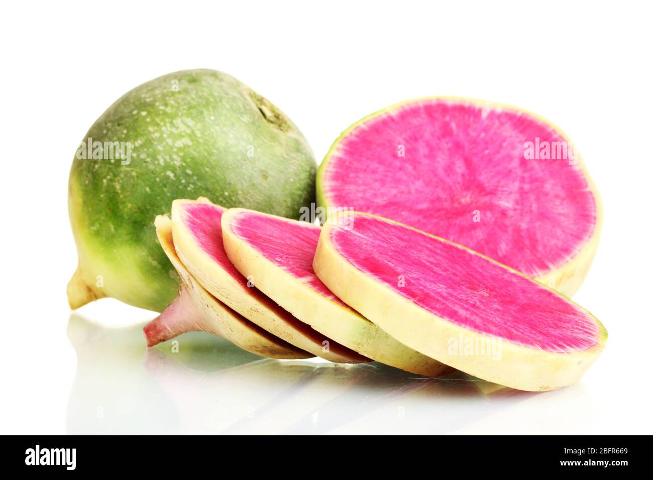 sliced radish isolated on white Stock Photo - Alamy