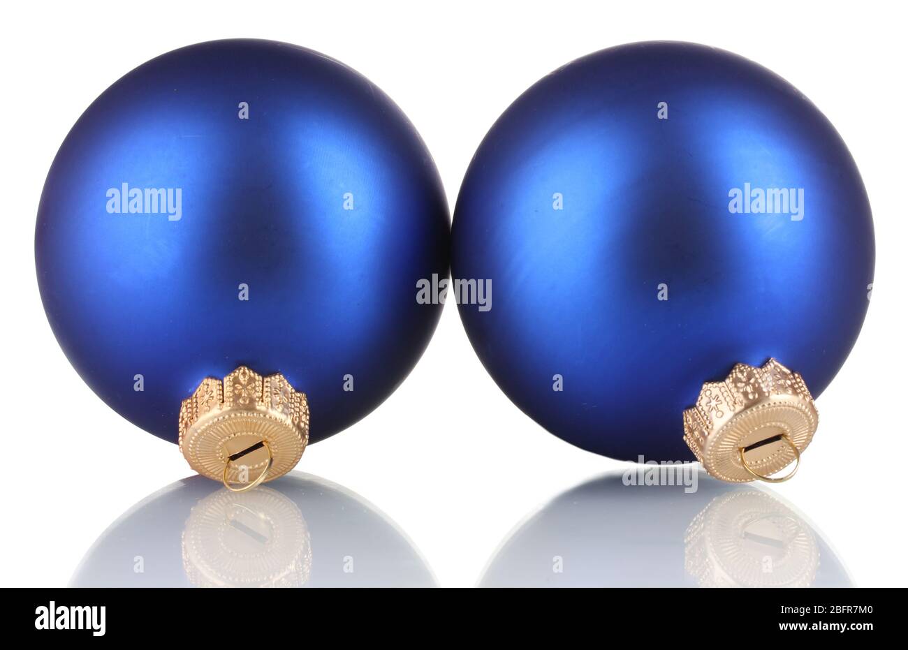 beautiful blue Christmas balls isolated on white Stock Photo - Alamy