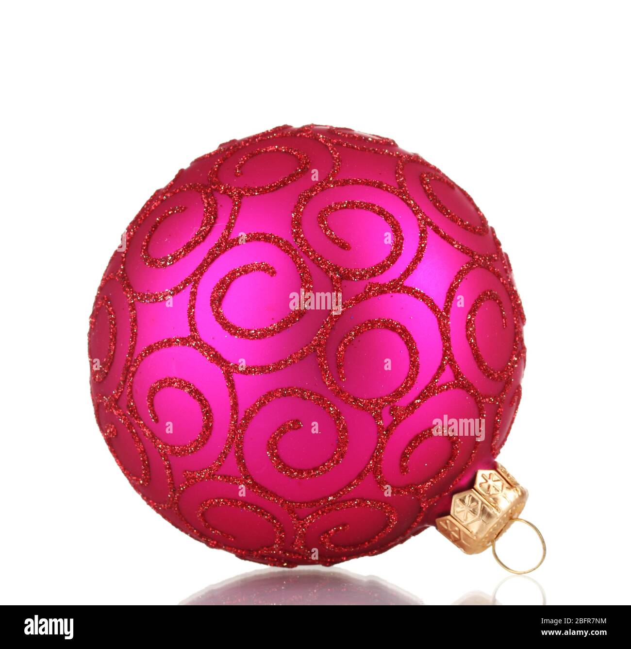 beautiful pink Christmas ball isolated on white Stock Photo - Alamy