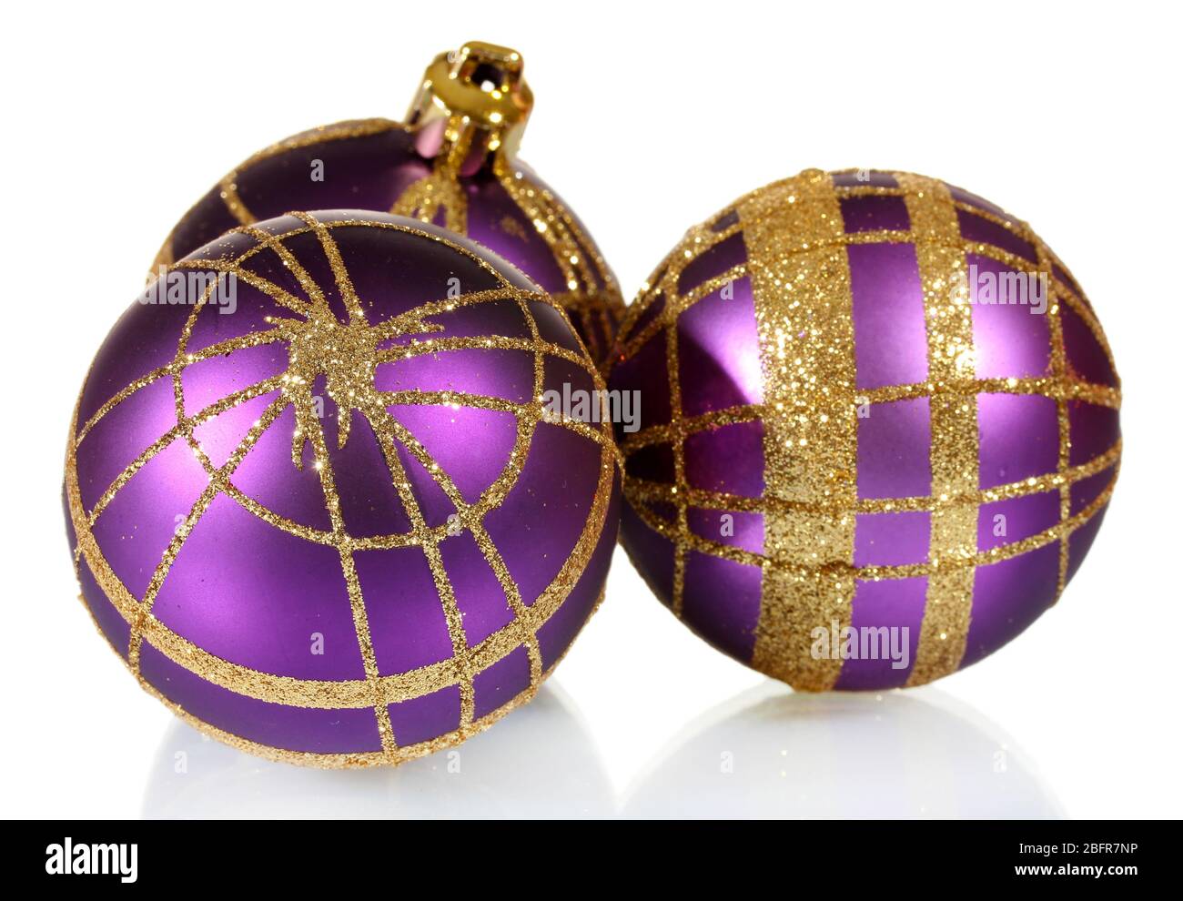 Three purple christmas balls hi-res stock photography and images - Alamy