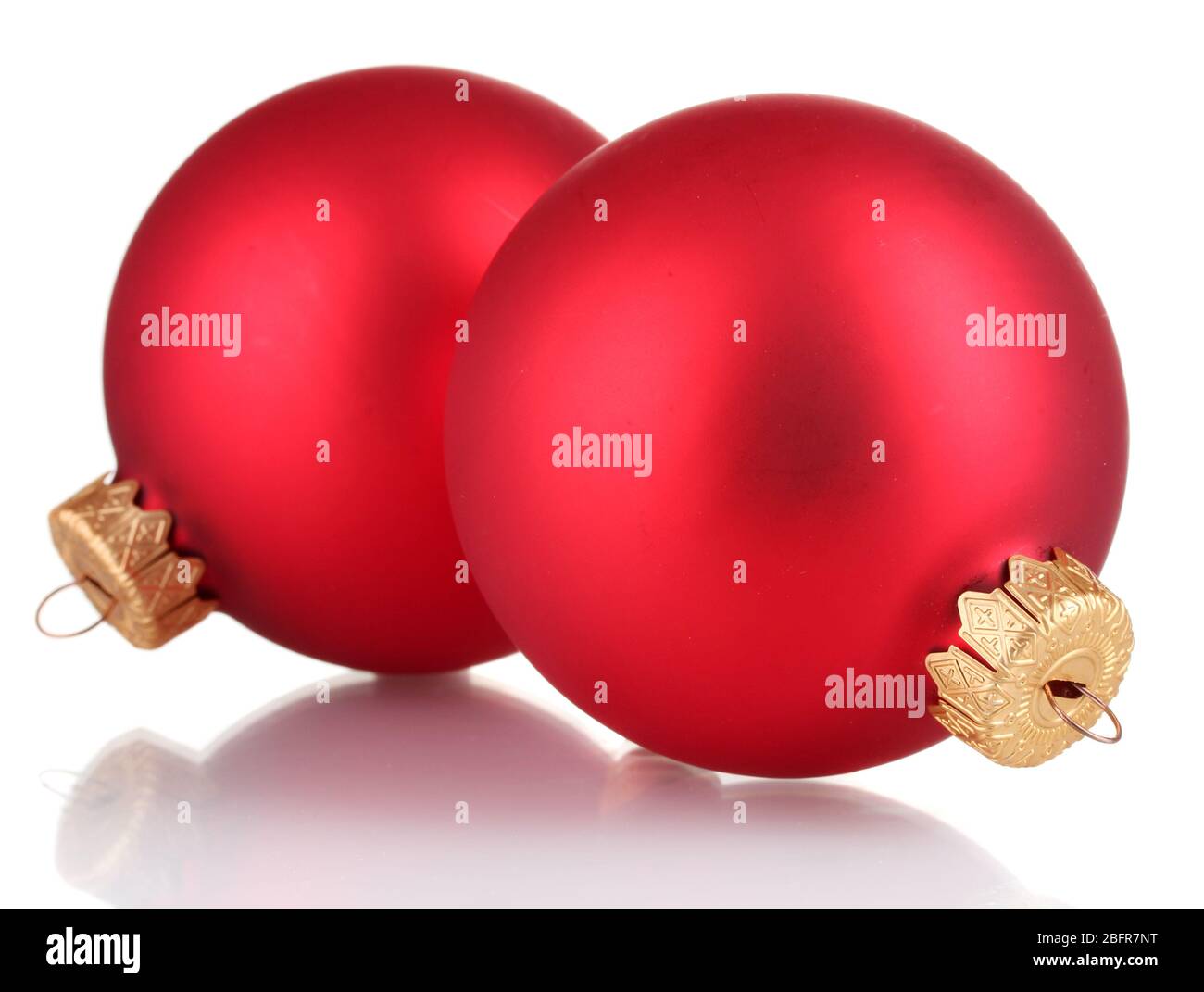 beautiful red Christmas balls isolated on white Stock Photo - Alamy