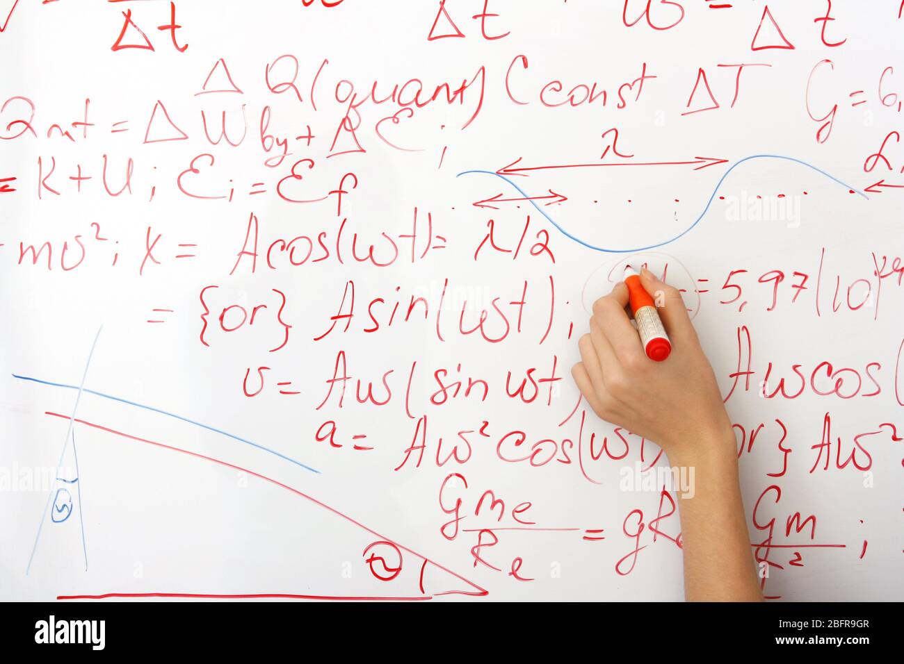 writing on the whiteboard formulas, closeup Stock Photo - Alamy