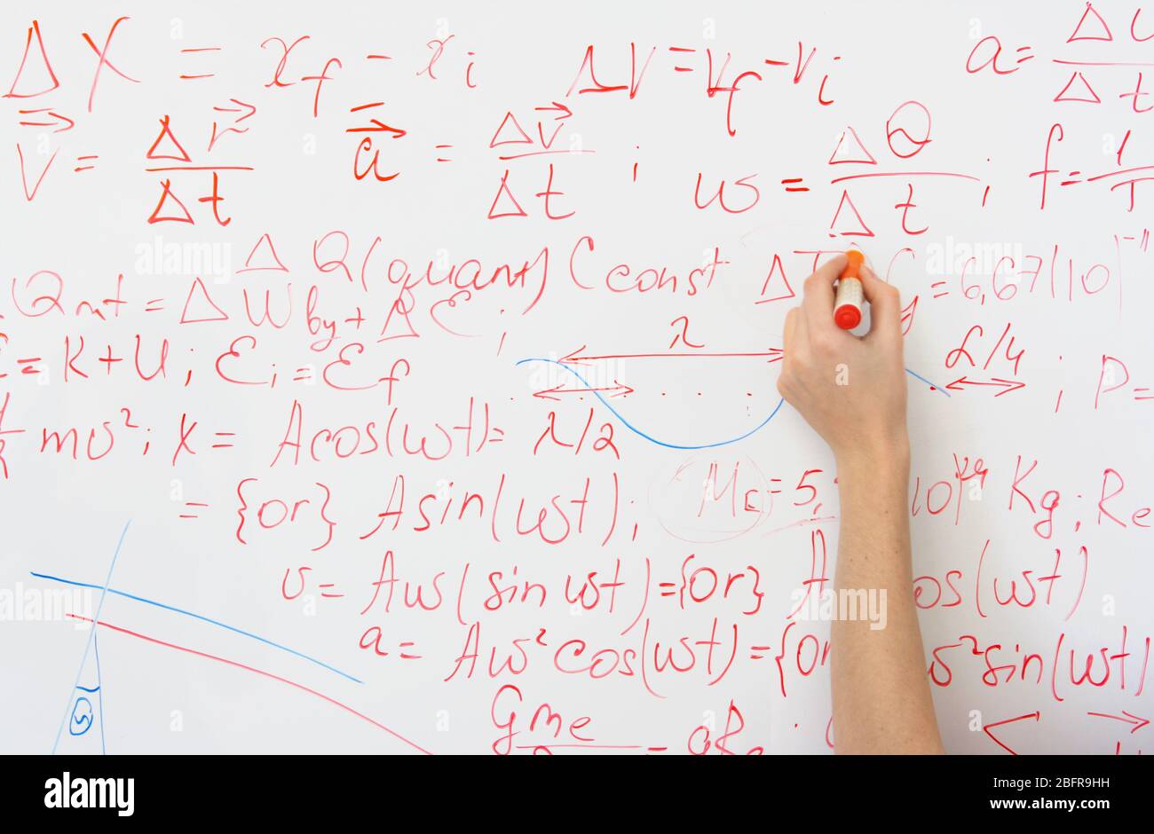writing on the whiteboard formulas, closeup Stock Photo - Alamy