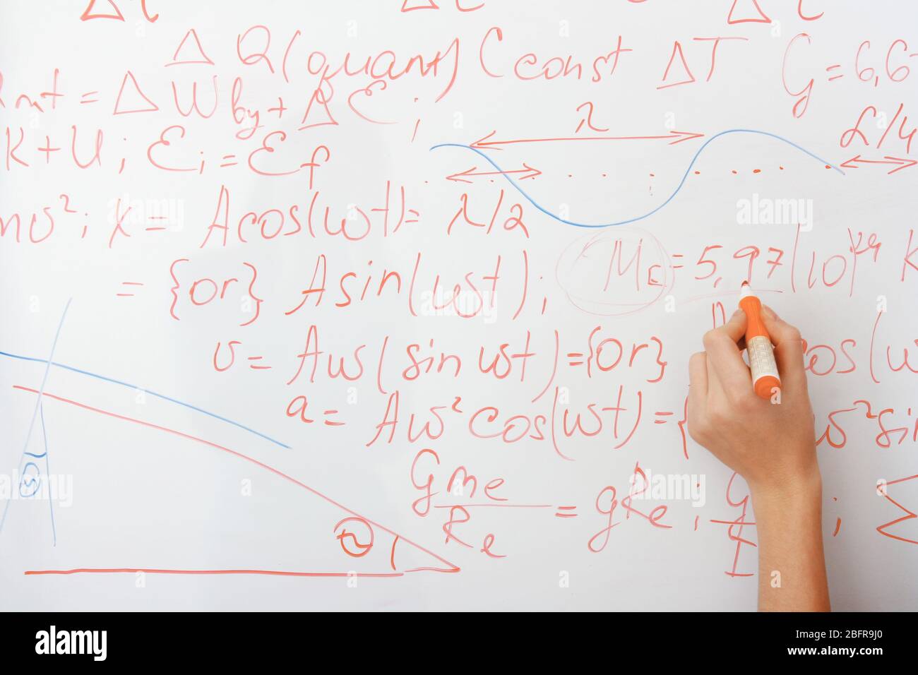 writing on the whiteboard formulas, closeup Stock Photo - Alamy
