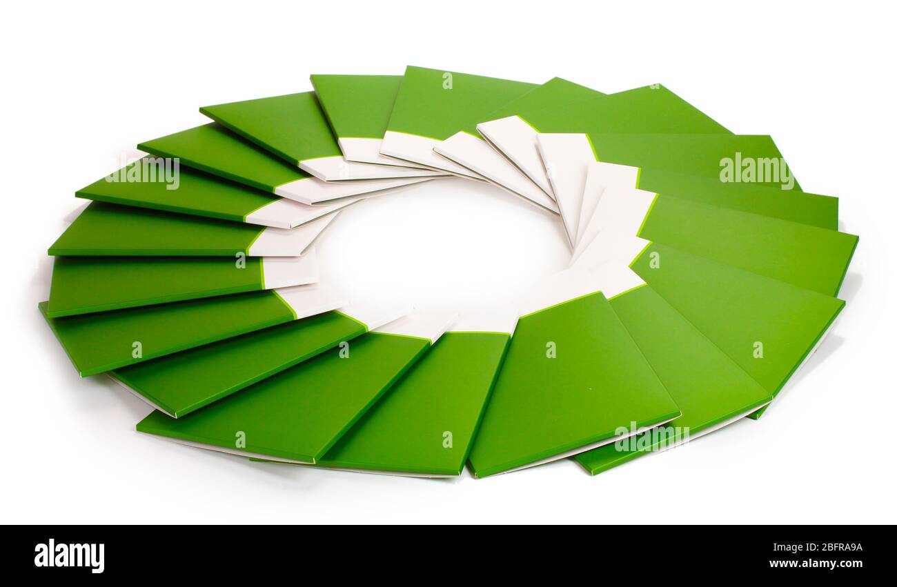 Many green folder isolated on white Stock Photo - Alamy