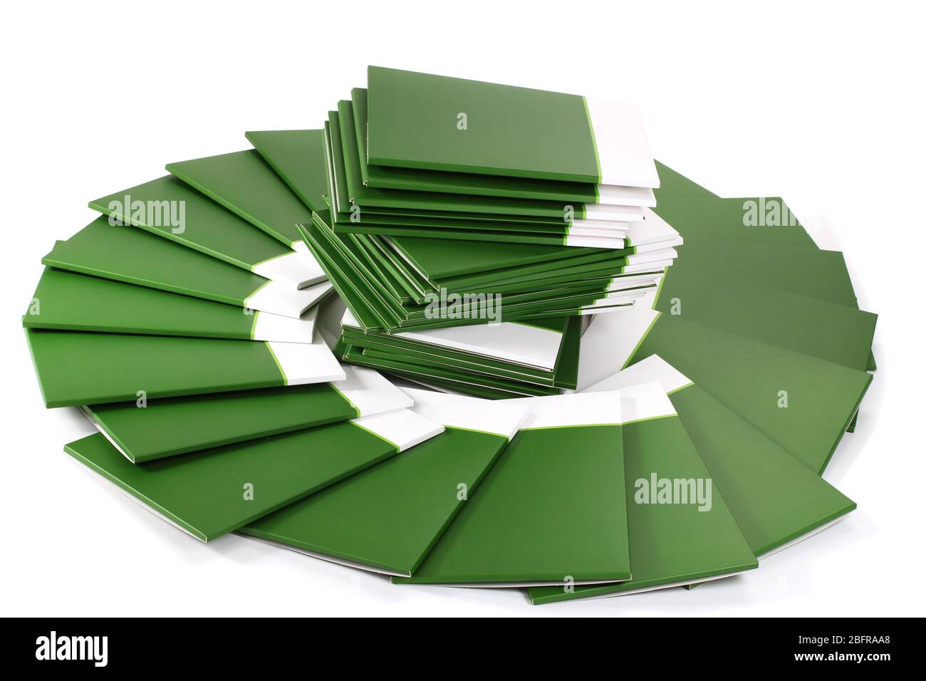 Many green folders isolated on white Stock Photo - Alamy
