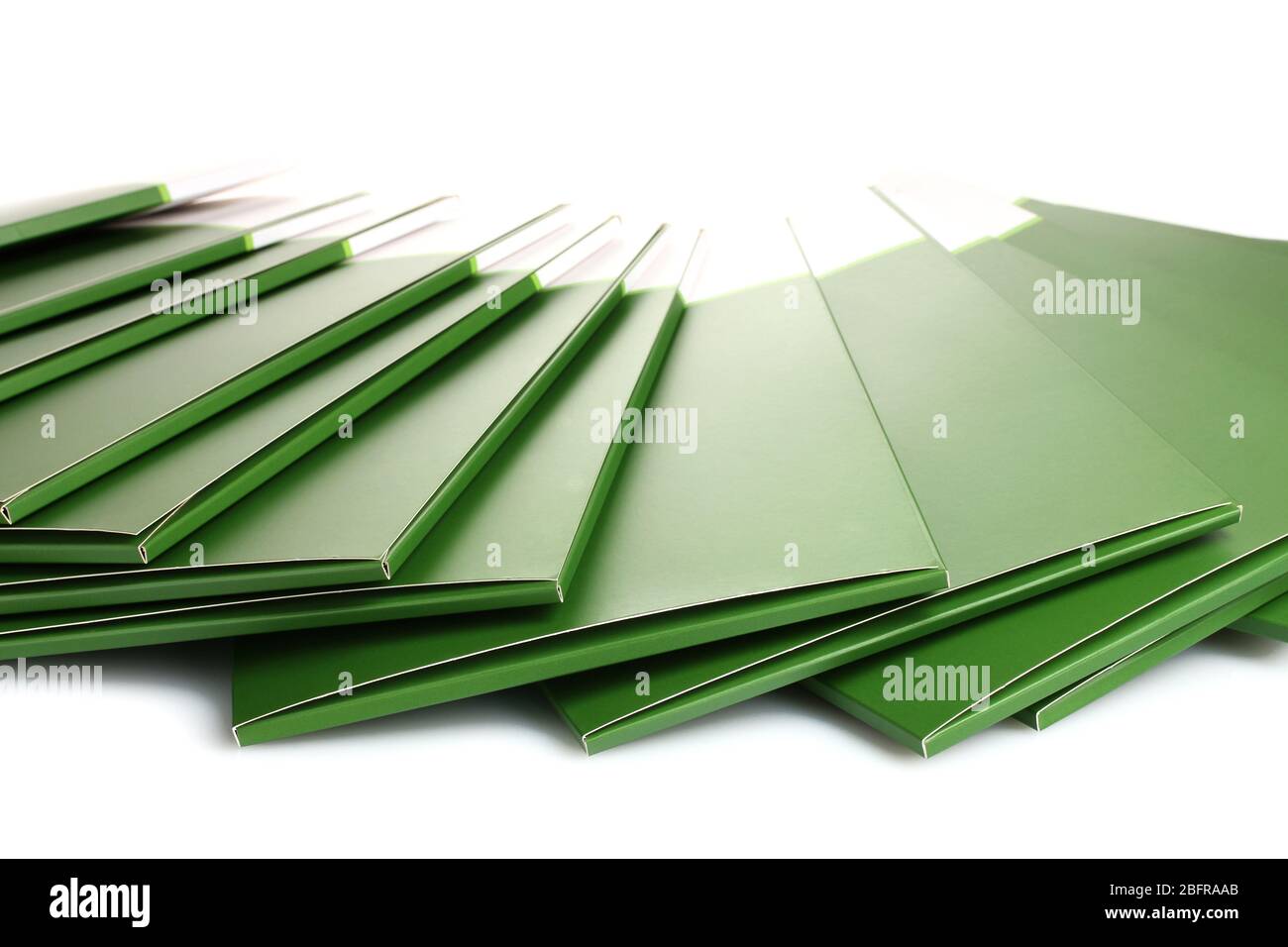 Many green folders isolated on white Stock Photo - Alamy