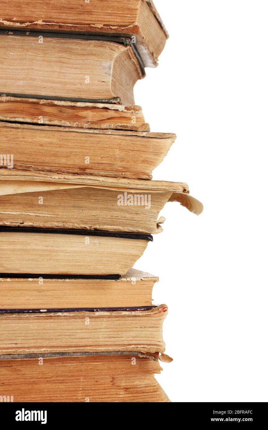 Pile of old books closeup Stock Photo - Alamy