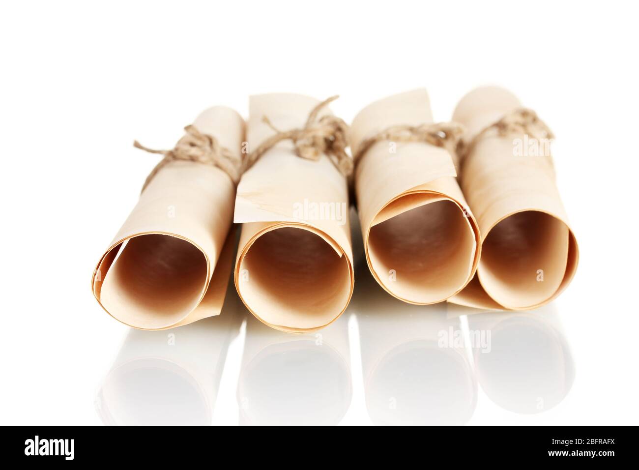 Many scrolls isolated on white Stock Photo - Alamy