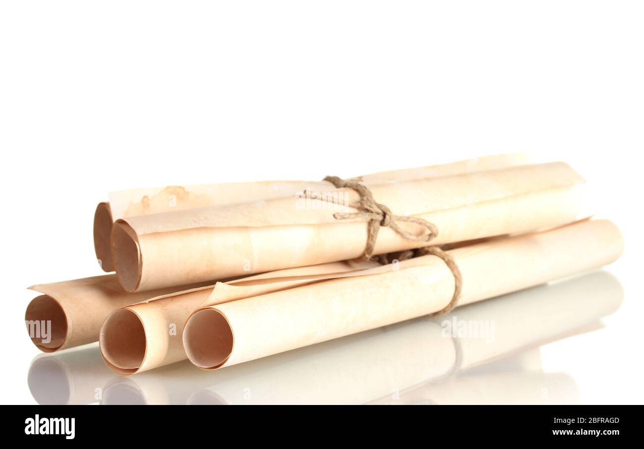 Many scrolls isolated on white Stock Photo - Alamy