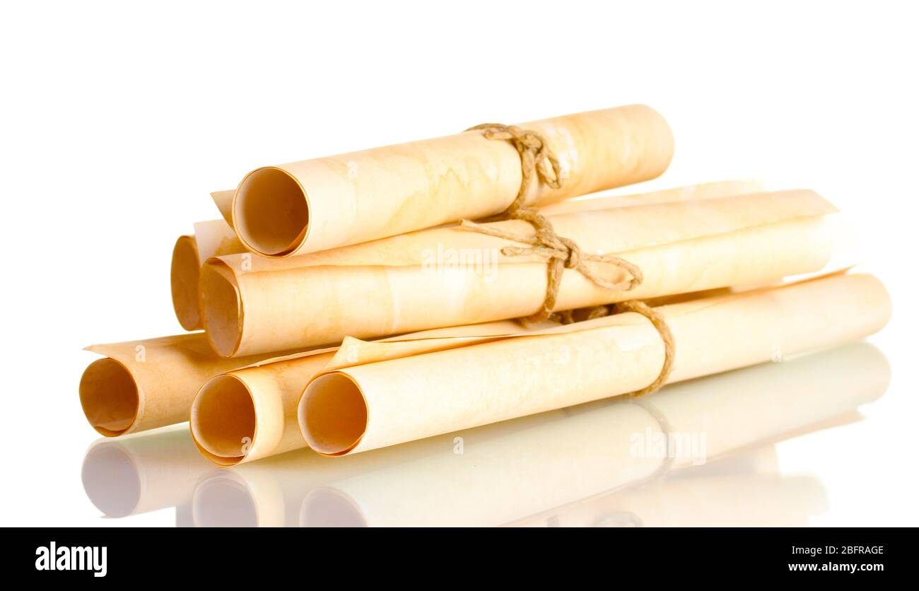 Many scrolls isolated on white Stock Photo - Alamy