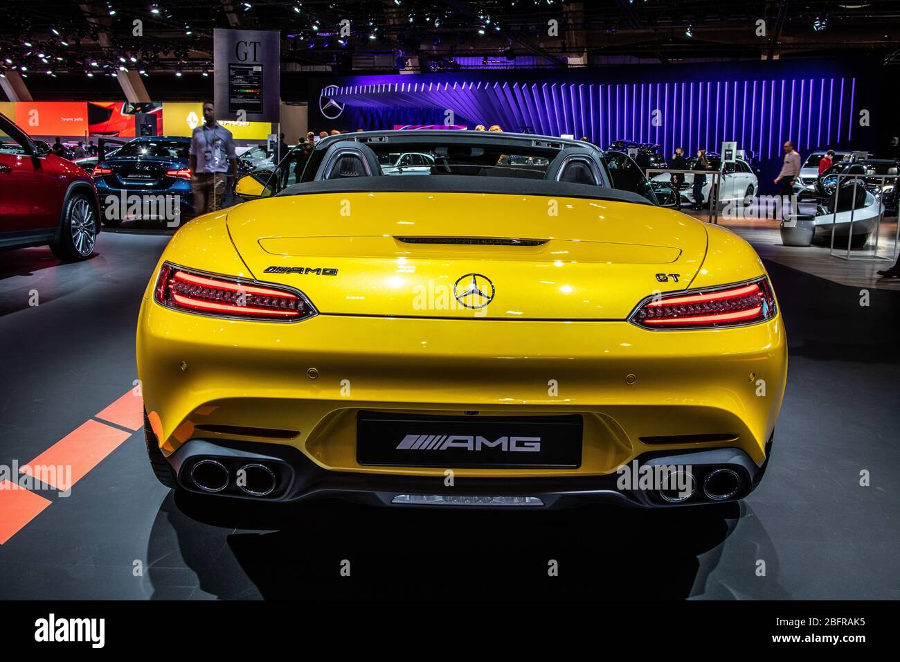 yellow Mercedes-AMG GT Roadster V8 bi-turbo with M178 engine at ...