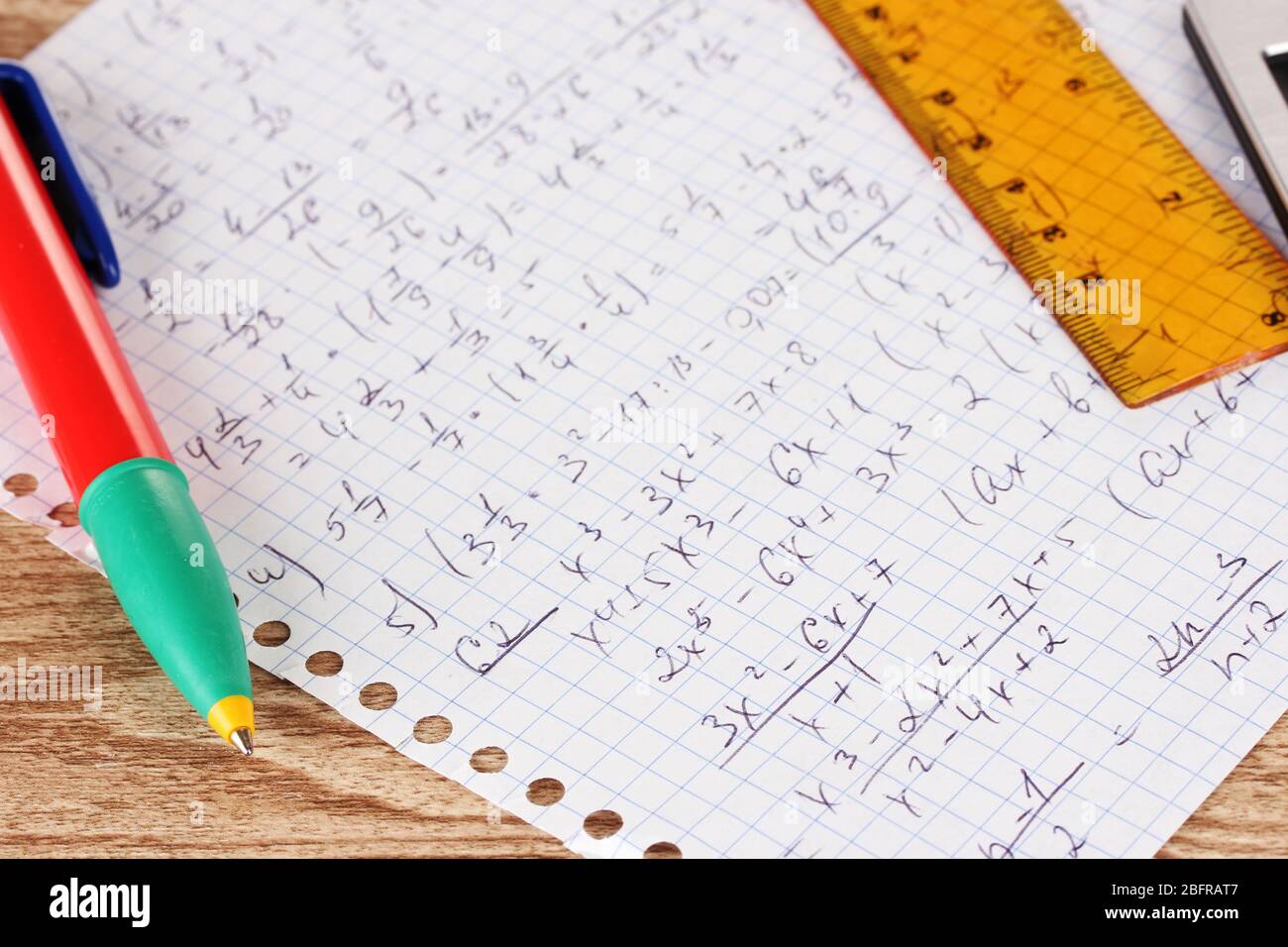 Math on copybook page hi-res stock photography and images - Alamy