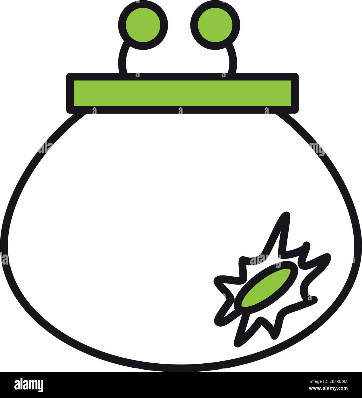 broken purse icon over white background, half line half color style ...