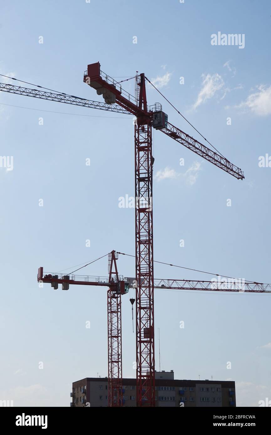Construction site - cranes Stock Photo - Alamy