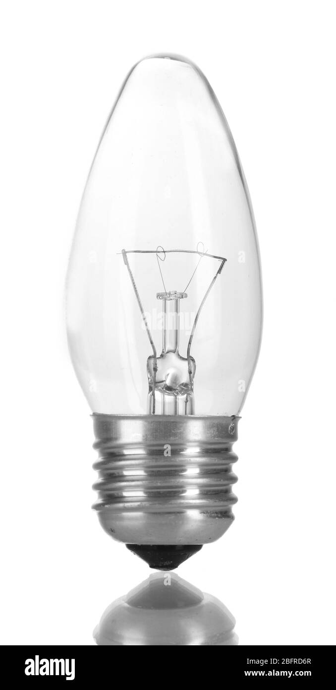 Light bulb isolated on white Stock Photo - Alamy