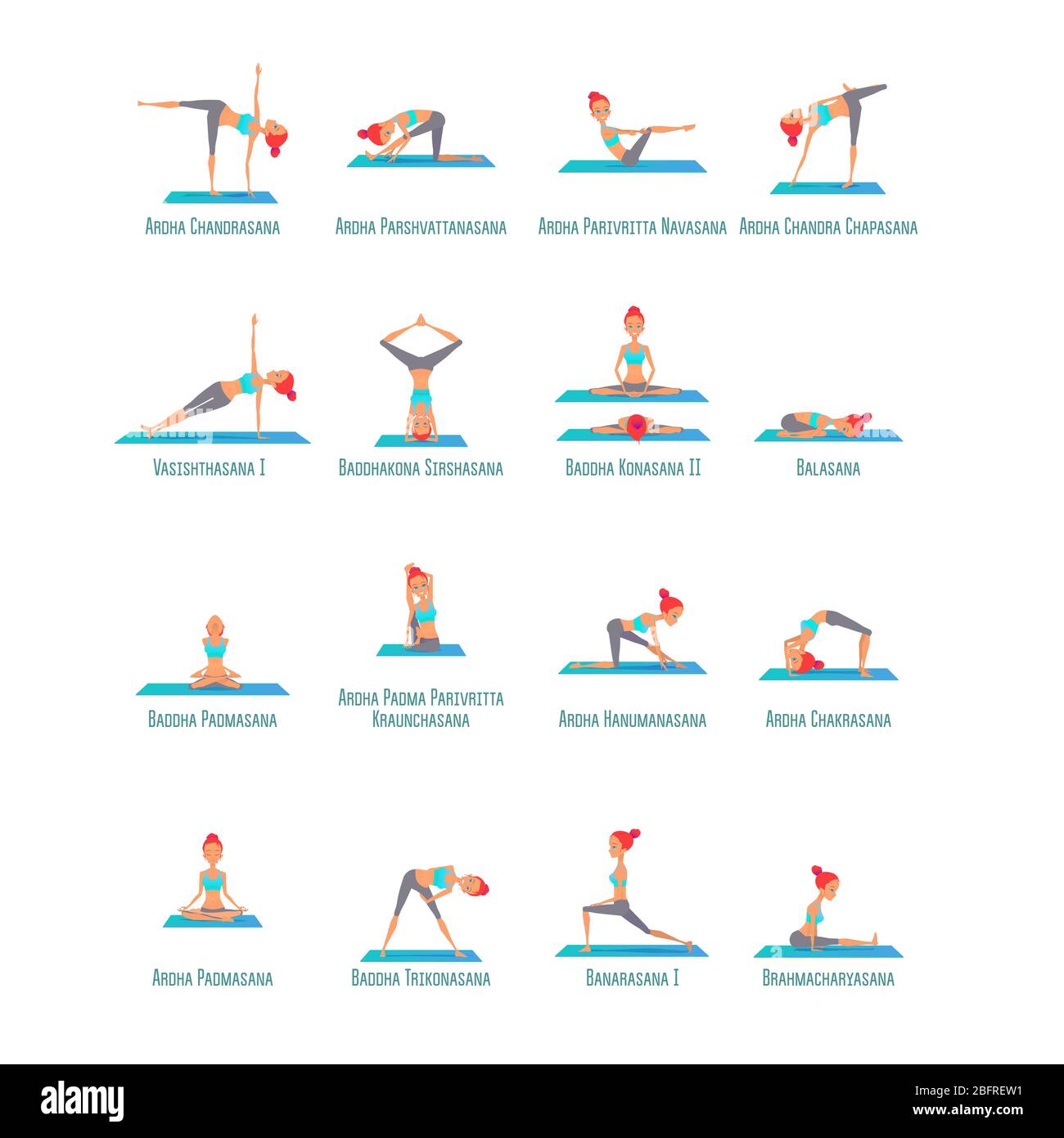 Woman yoga asanas vector vector vectors hi-res stock photography and ...