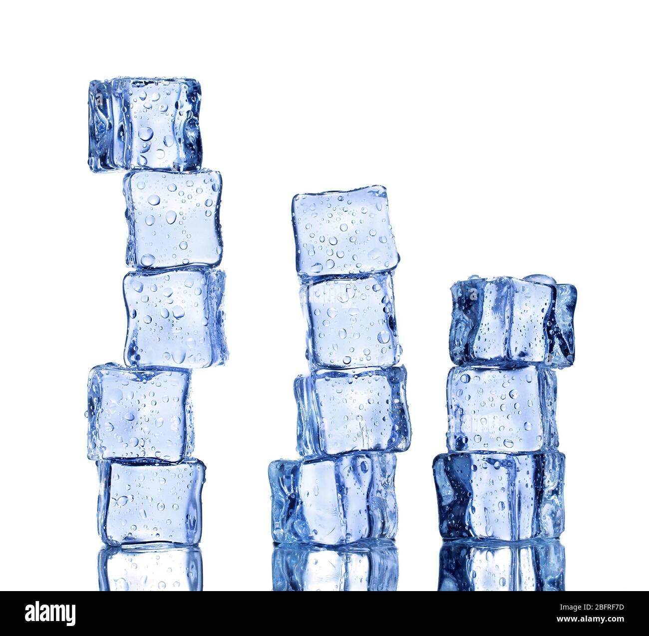 Melting ice cubes on blue background Stock Photo - Alamy